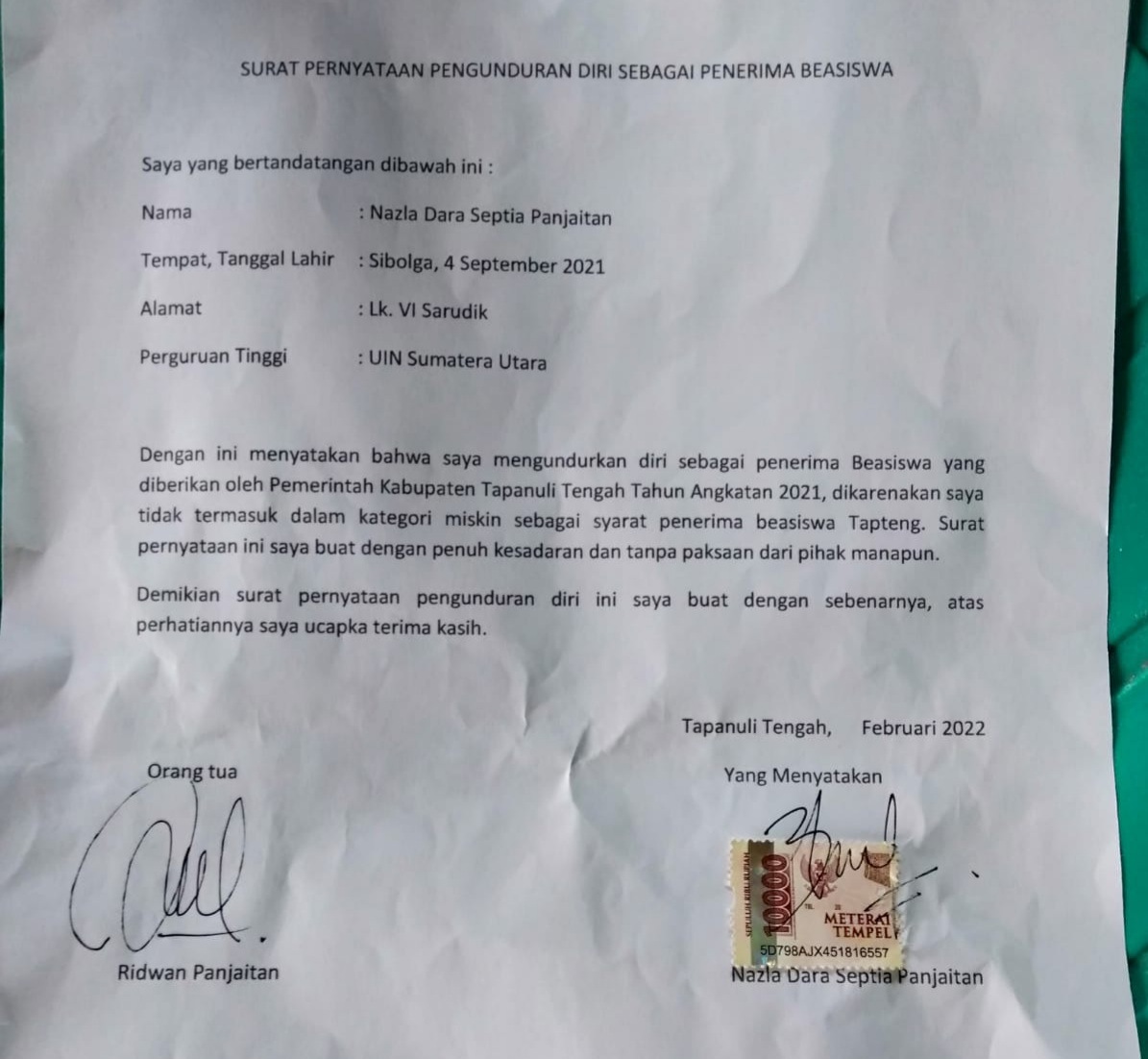 Diduga Karena Poda Nauli, Beasiswa Mahasiswi di Tapteng Distop — Jejak ...